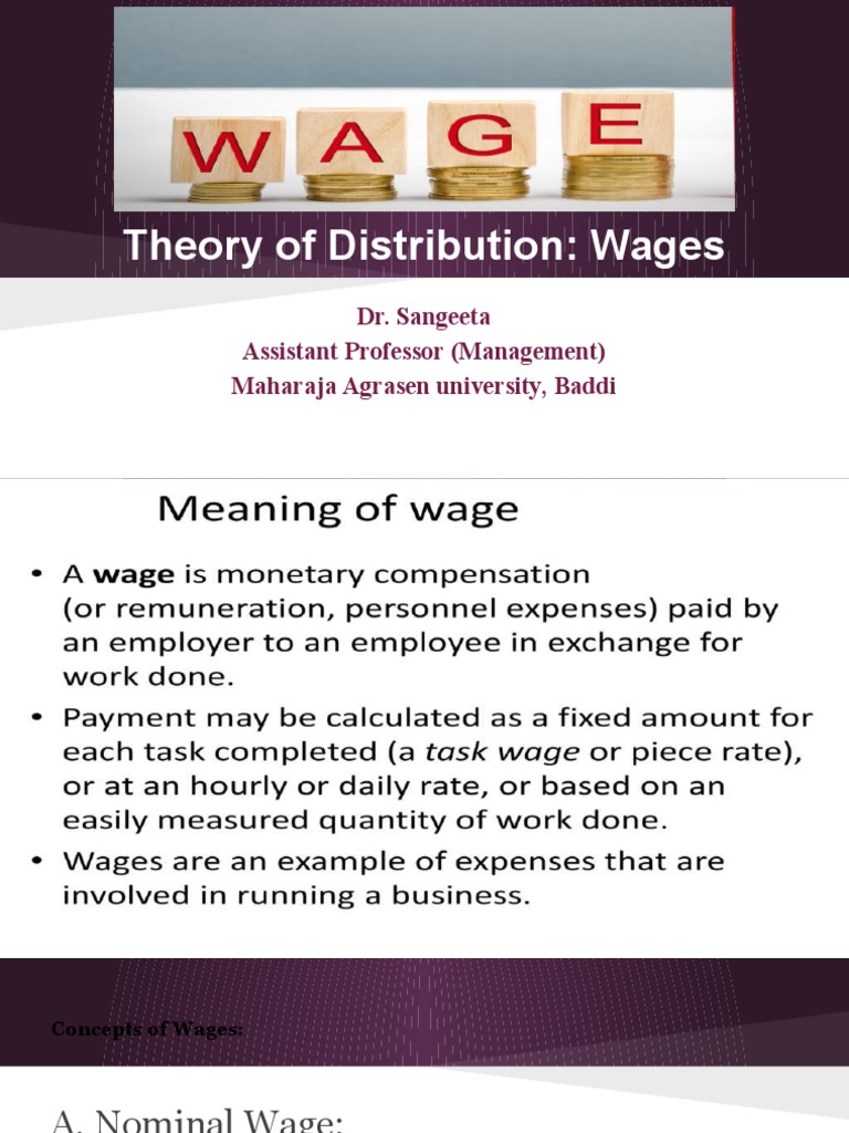 Theory of Distribution - Wages | PDF