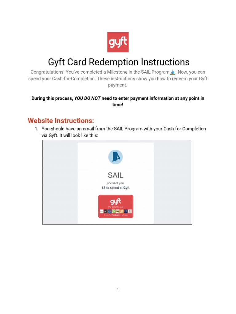 Gyft Card Redemption Instructions | PDF | Gift Card | Login