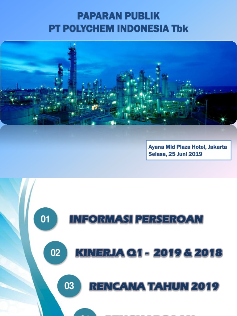 Public Expose 2019 (ADMG) PT POLYCHEM INDONESIA TBK | PDF | Organic Compounds | Organic Polymers