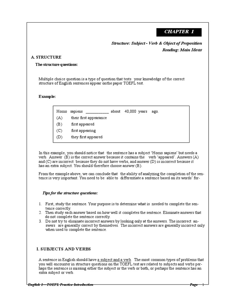 A. Structure The Structure Questions:: Structure: Subject - Verb ...