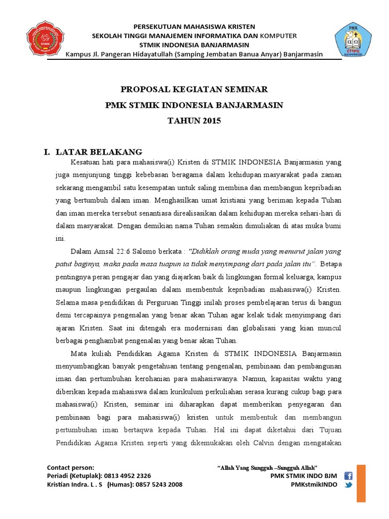 Proposal Seminar Kristen | PDF | Ilmu Sosial