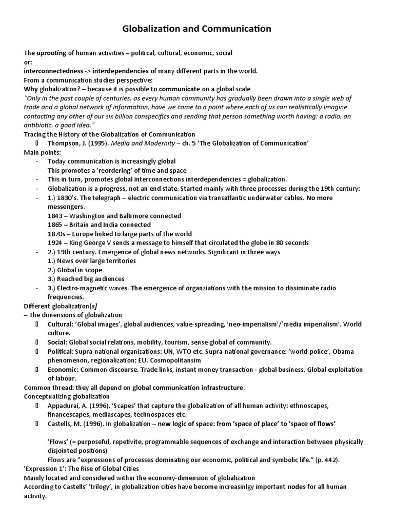 Globalization Communication | PDF | Globalization | News