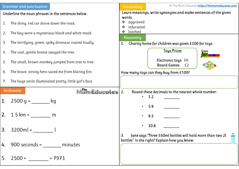 Year 4 Test A Day 15 TME | PDF