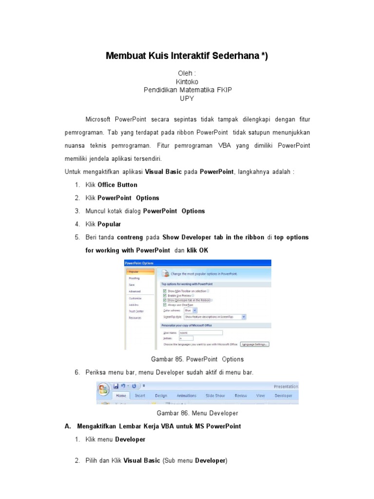 Membuat Kuis Interaktif Sederhana | PDF | Karier & Perkembangan | Komputer