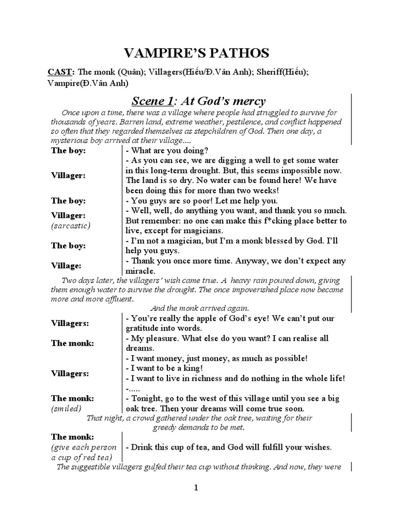 Vampire'S Pathos: Scene 1: at God's Mercy | PDF | Vampires