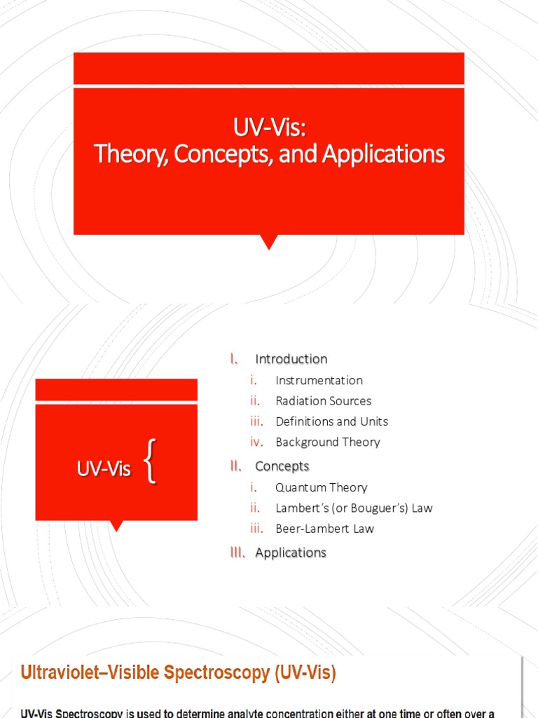 UV-Vis: Theory, Concepts, and Applications | PDF | Ultraviolet–Visible ...