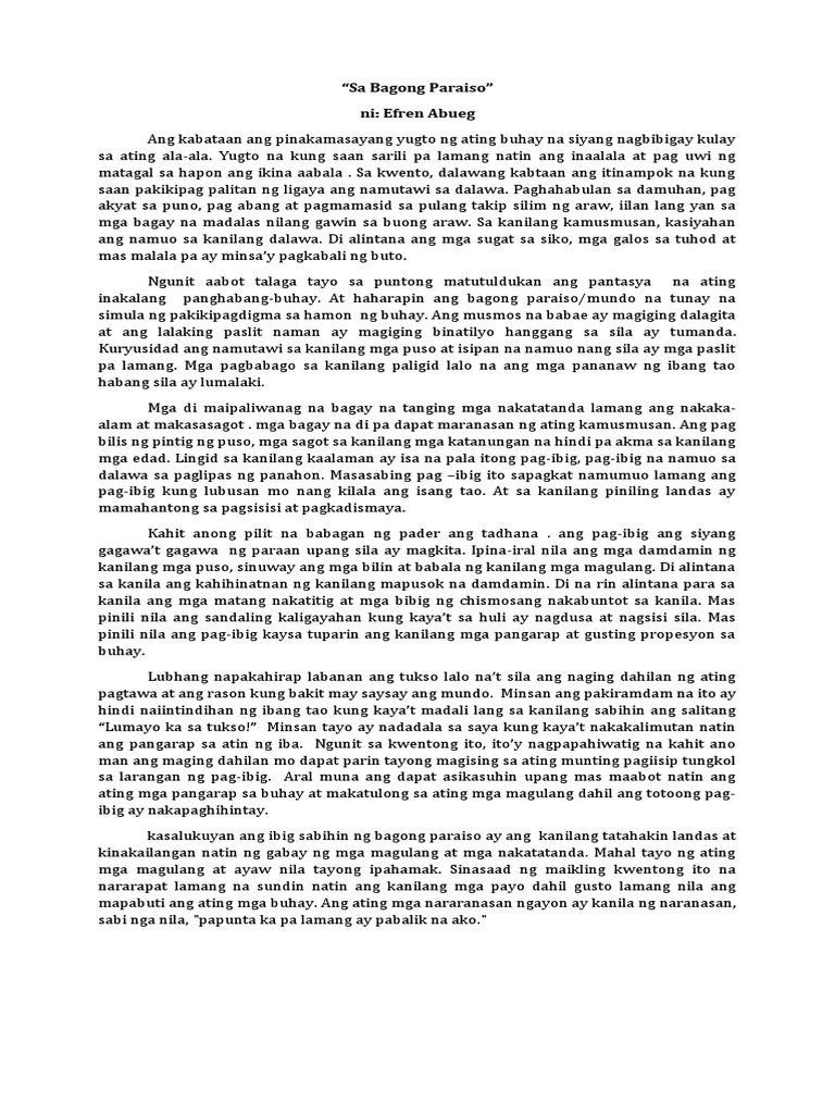 Sa Bagong Paraiso | PDF
