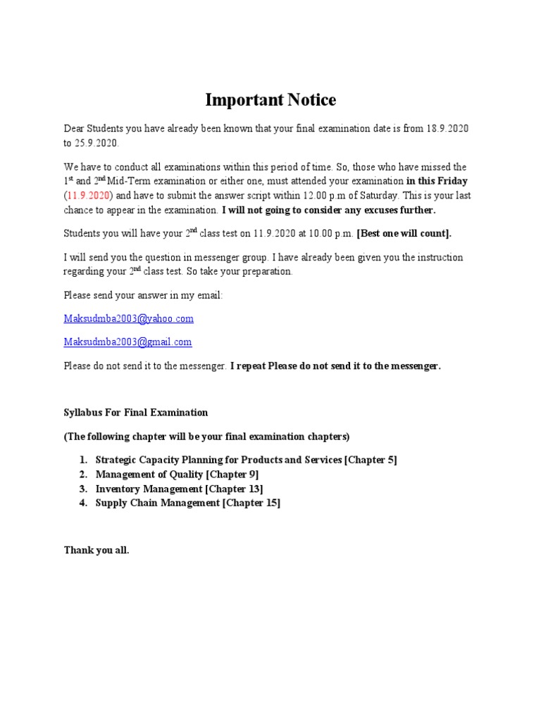 Important Notice | PDF