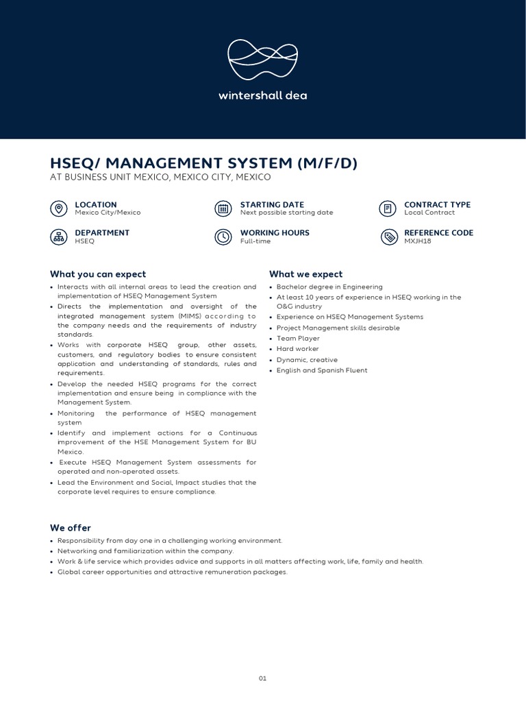 HSEQ Manager Role in Mexico | PDF | Business | Economies