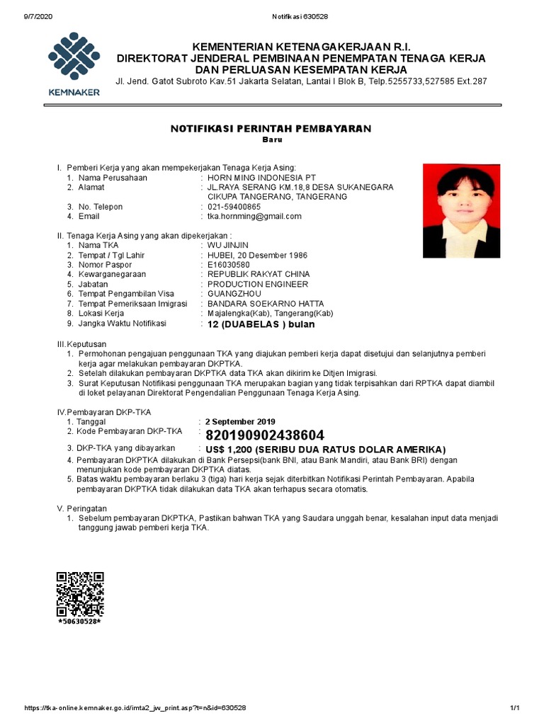 Kementerian Ketenagakerjaan R.I. Direktorat Jenderal Pembinaan Penempatan Tenaga Kerja Dan ...