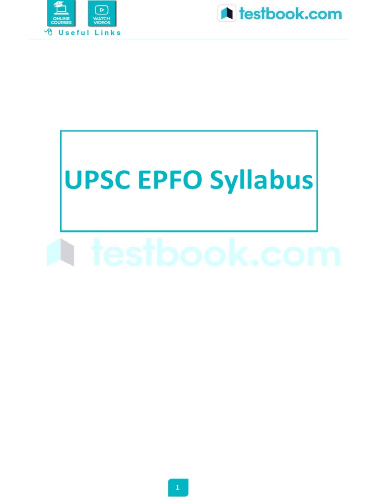 UPSC EPFO Syllabus: Useful Links | PDF