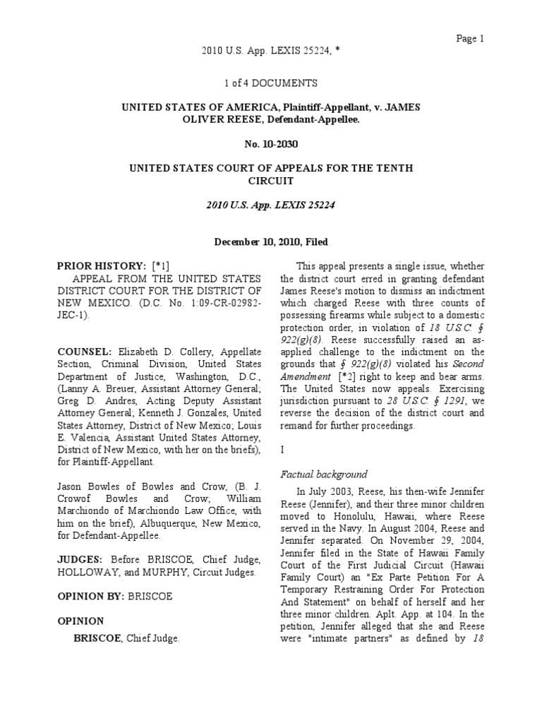 1 of 4 DOCUMENTS | PDF | Second Amendment To The United States ...
