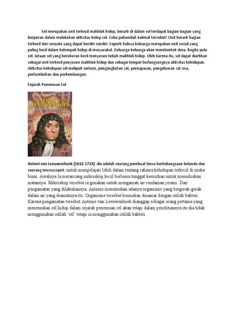 Sejarah Penemuan Sel Pdf