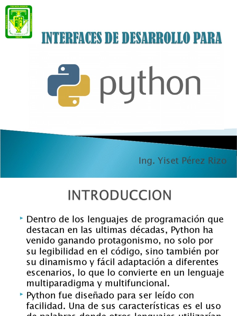 Interfaces de Desarrollo para Python | PDF | Python (lenguaje de ...