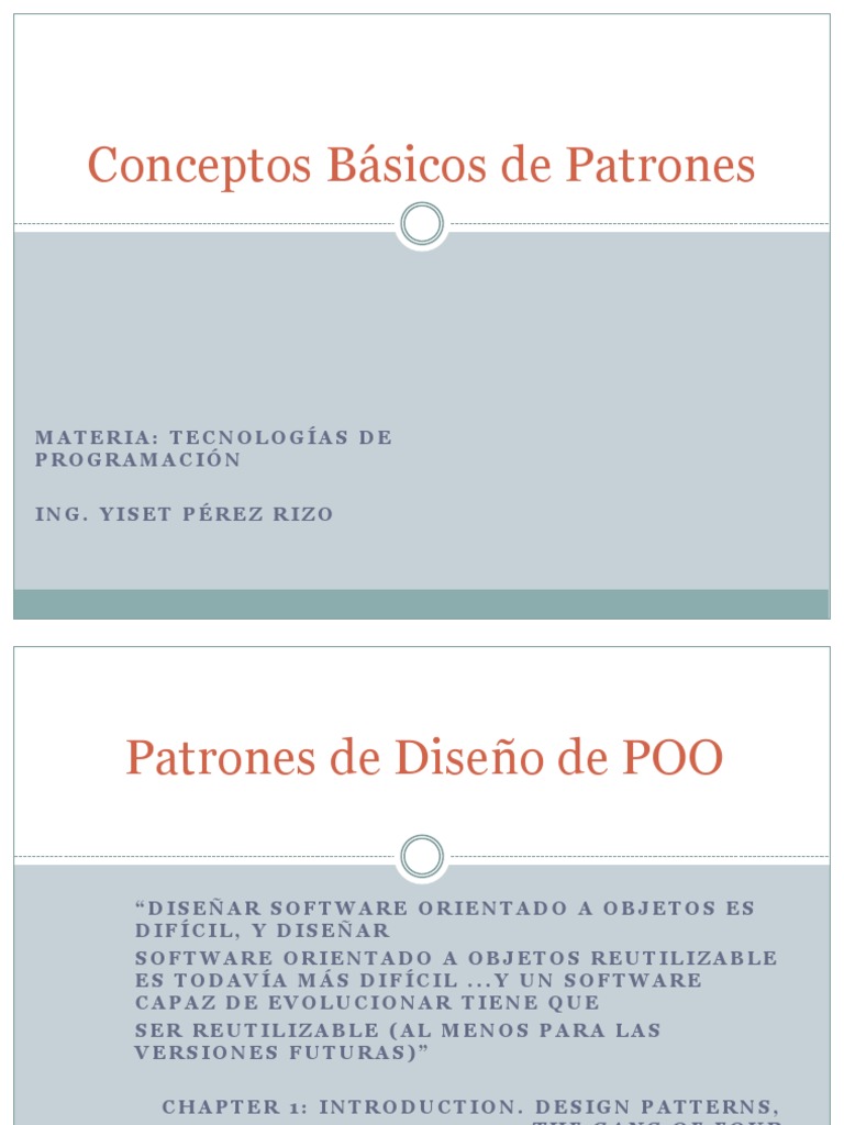 Patrones de Diseño | PDF | Patrón de diseño de software | Programación ...