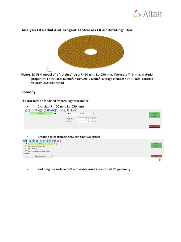 Analysis of Radial and Tangential Stresses of A "Rotating" Disc | PDF