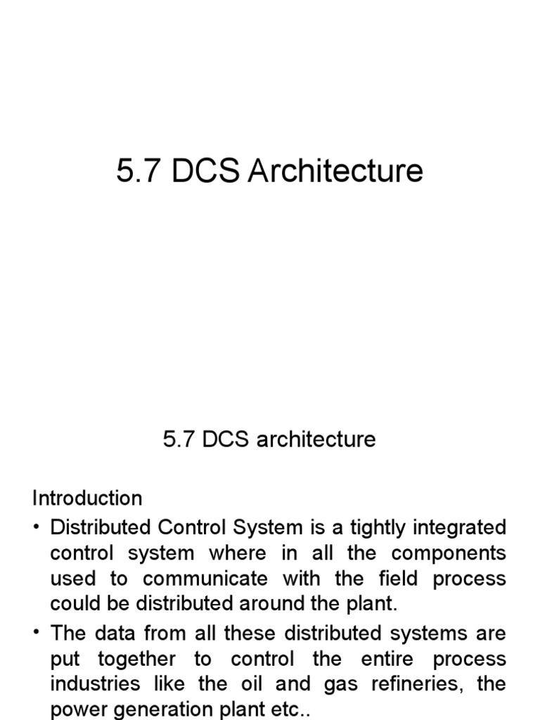 DCS Architecture | PDF | Programmable Logic Controller | Control System