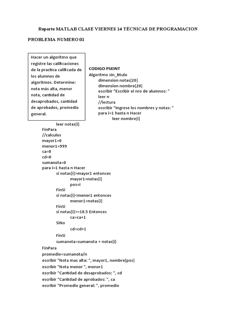 Reporte Matlab Viernes 14 | PDF | Ciencias de la Computación ...