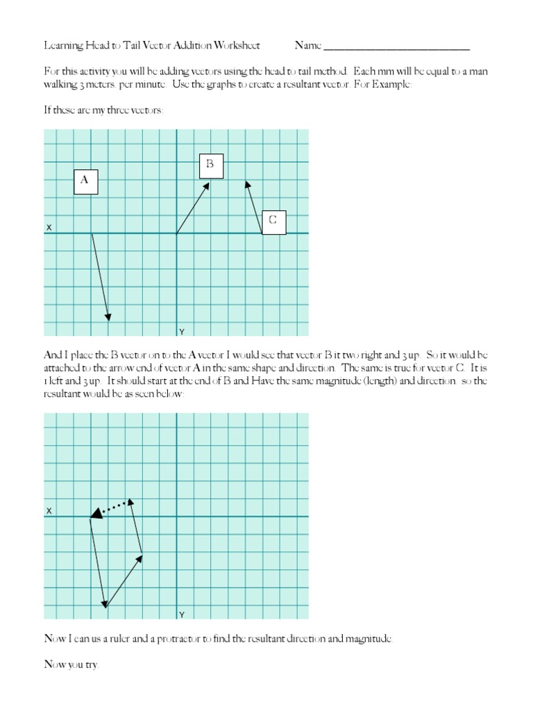 Vector Addition Head To Tail Activity PDF | PDF