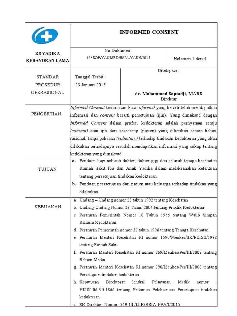 HPK 6.2 Sop Informed Consent | PDF
