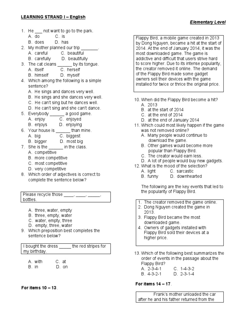 LEARNING STRAND I Eng - Fil. | PDF | Horses | Leisure