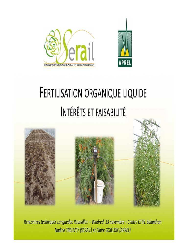 Fertilisation Organique Serail PDF | PDF | Fumier | Fertilisant