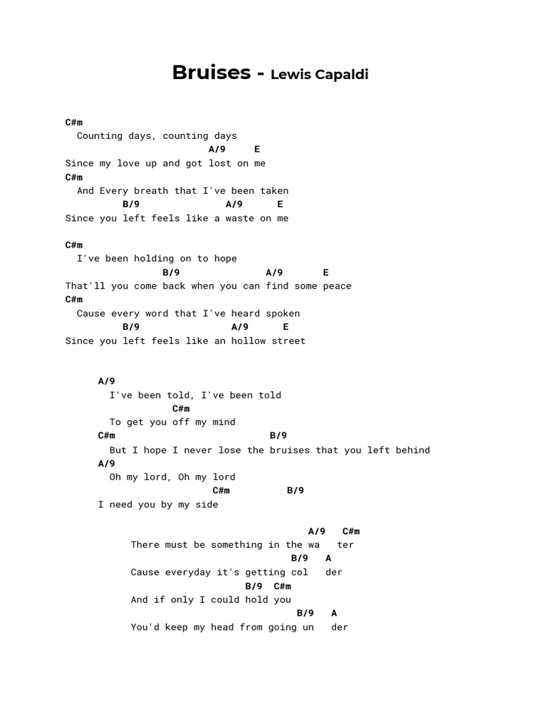 Bruises - Lewis Capaldi | PDF