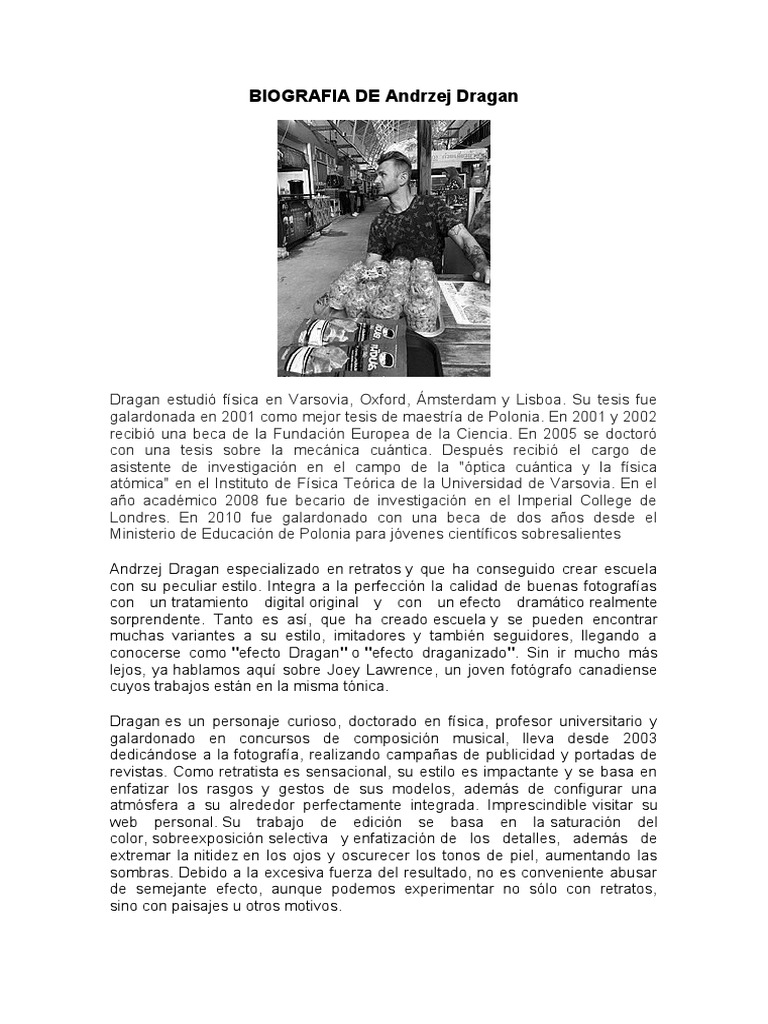 Biografía de Andrzej Dragan | PDF | Pinturas | Física