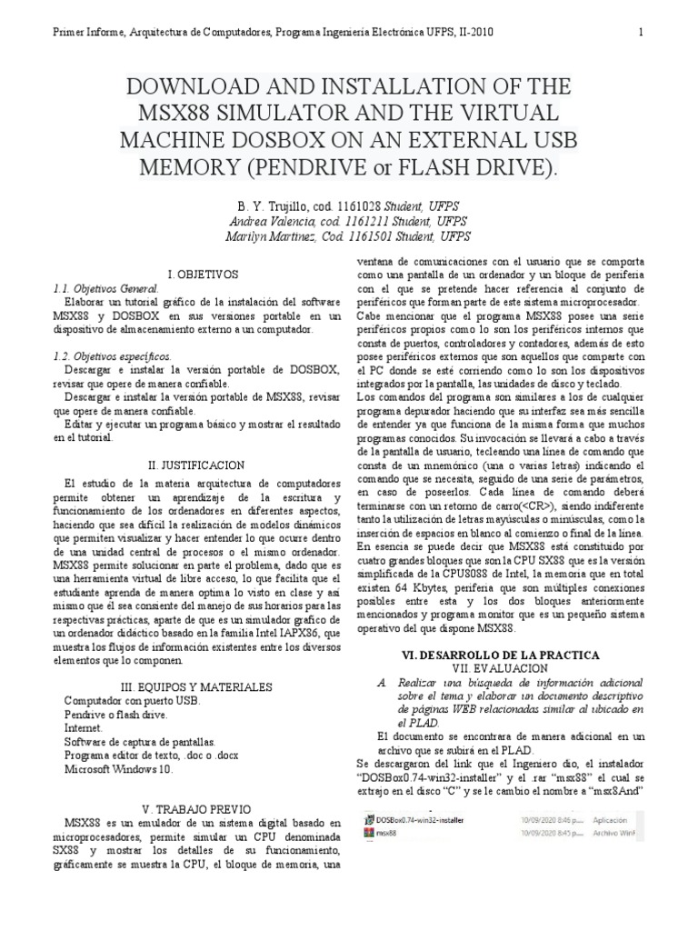 Tutorial Instalación MSX88 y DOSBOX | PDF | Programa de computadora | Programación