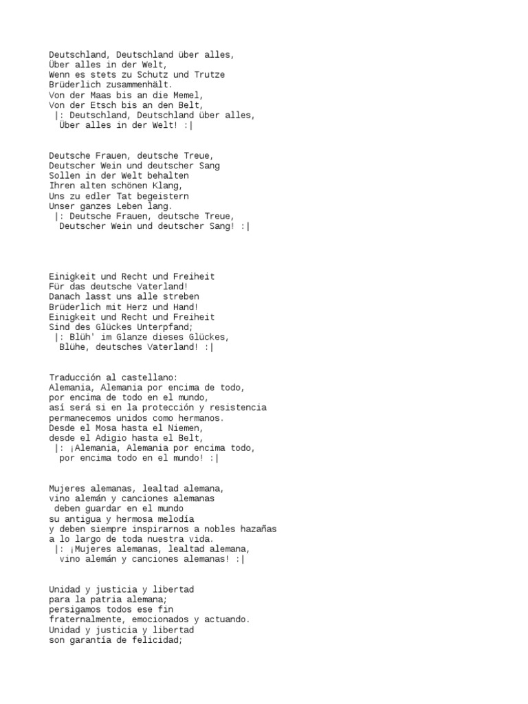 Himno Alemán y Traducción | PDF