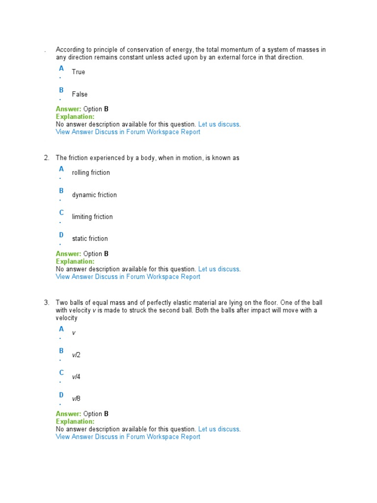 Physics Questions on Motion and Forces | PDF | Rotation Around A Fixed ...