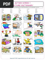 Action Verbs Esl Vocabulary Picture Dictionary Worksheet For Kids PDF | PDF
