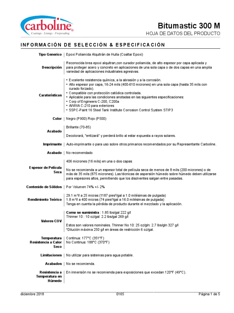 Bitumastic 300 M PDS | PDF | Niebla | Hormigón