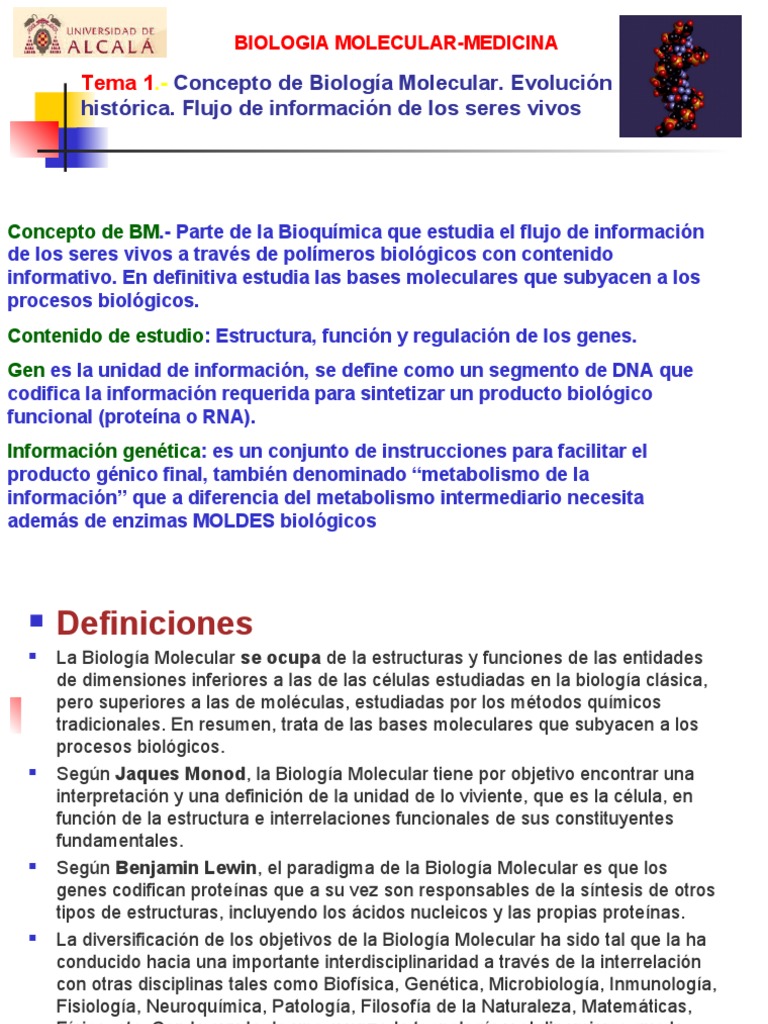 Tema 1 | PDF | La transcriptasa inversa | Biología Molecular