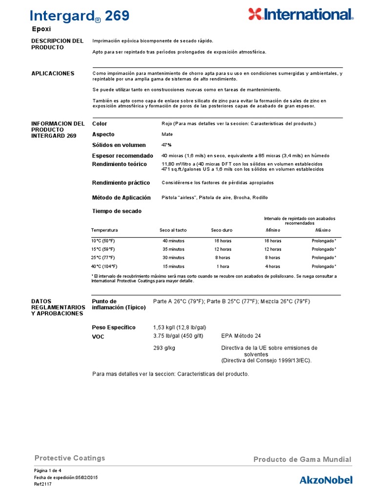 Intergard 269 | PDF | Solvente | Zinc