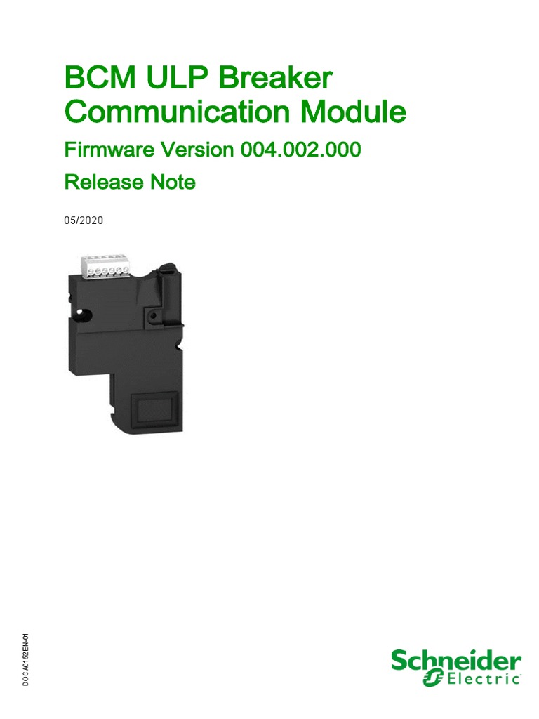 BCM ULP Breaker Communication Module: Firmware Version 004.002.000 ...