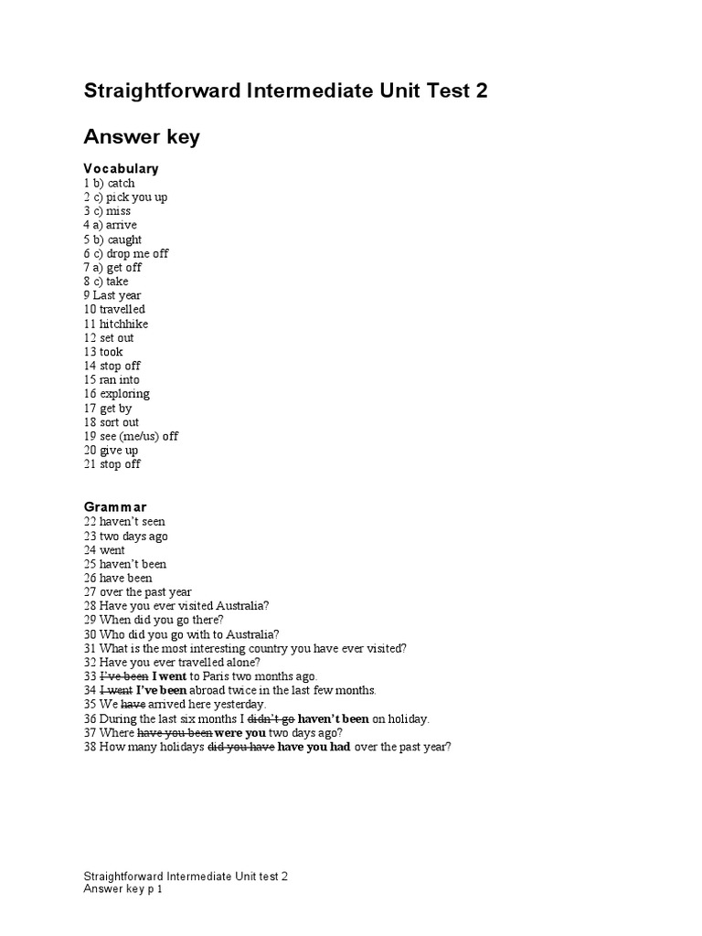 Unit Test 2 Key | PDF