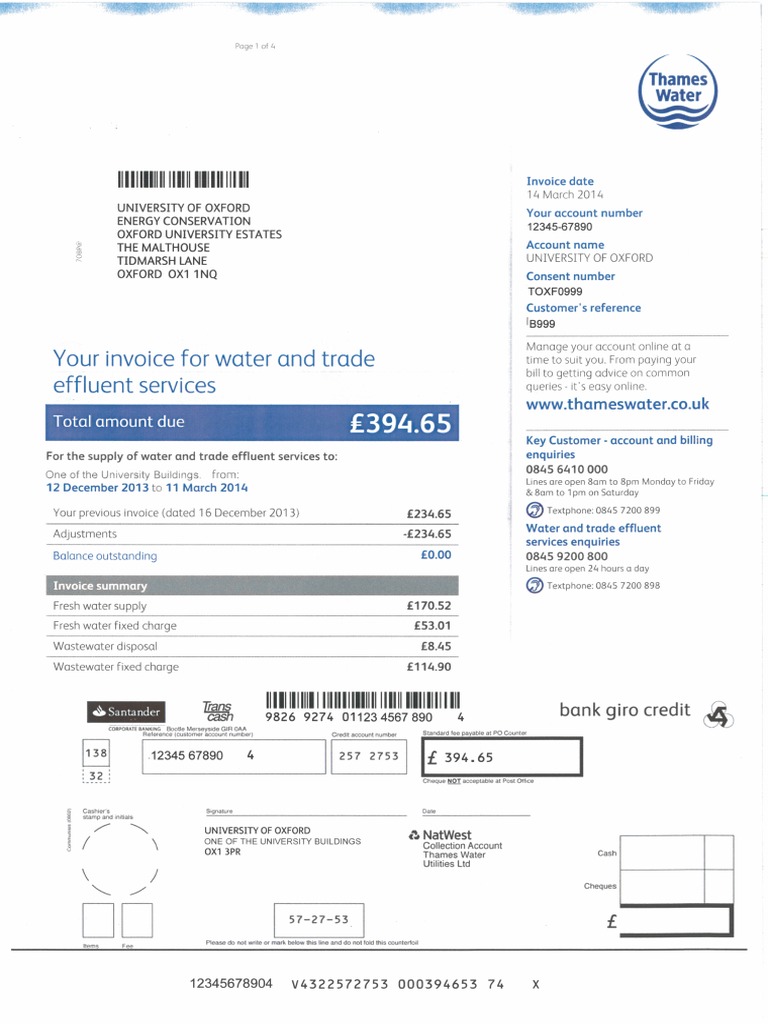 WTR Bill Example PDF | PDF