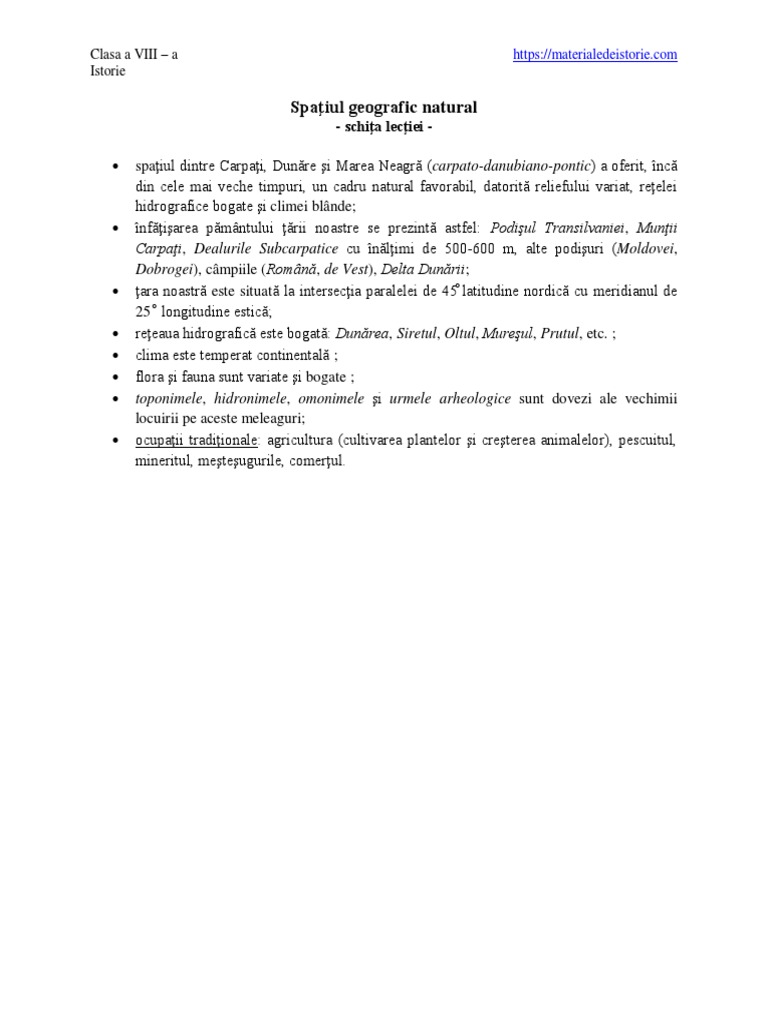 Spatiul Geografic Natural PDF | PDF