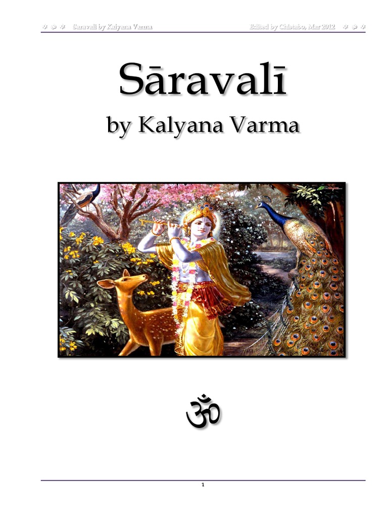 Sāravalī Astrology by Kalyana Varma | PDF | Hindu Astrology | Zodiac
