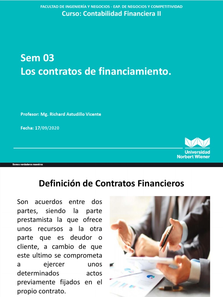 Contratos financieros: tipos y características | PDF | Arrendamiento ...
