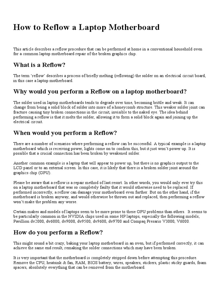 Reflow | PDF | Graphics Processing Unit | Solder