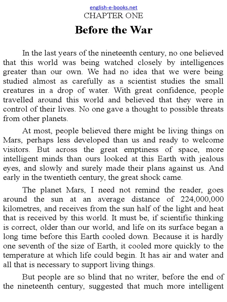 The War of The Worlds-H G Wells | PDF | Mars | Planets