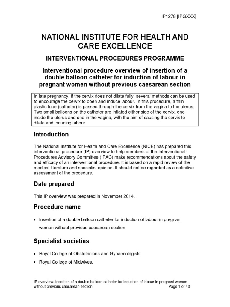 Induction With Foley Catheter | PDF | Childbirth | Caesarean Section