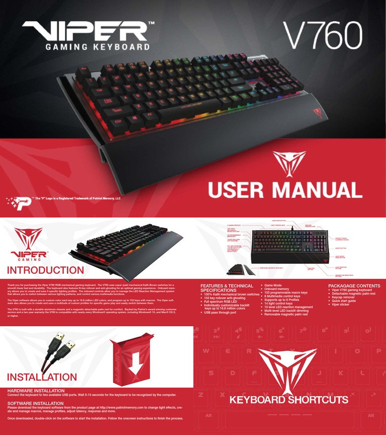 5dd57f8e9f28b40a4d7c3f0a Viper V760 Gaming Keyboard Manual English ...
