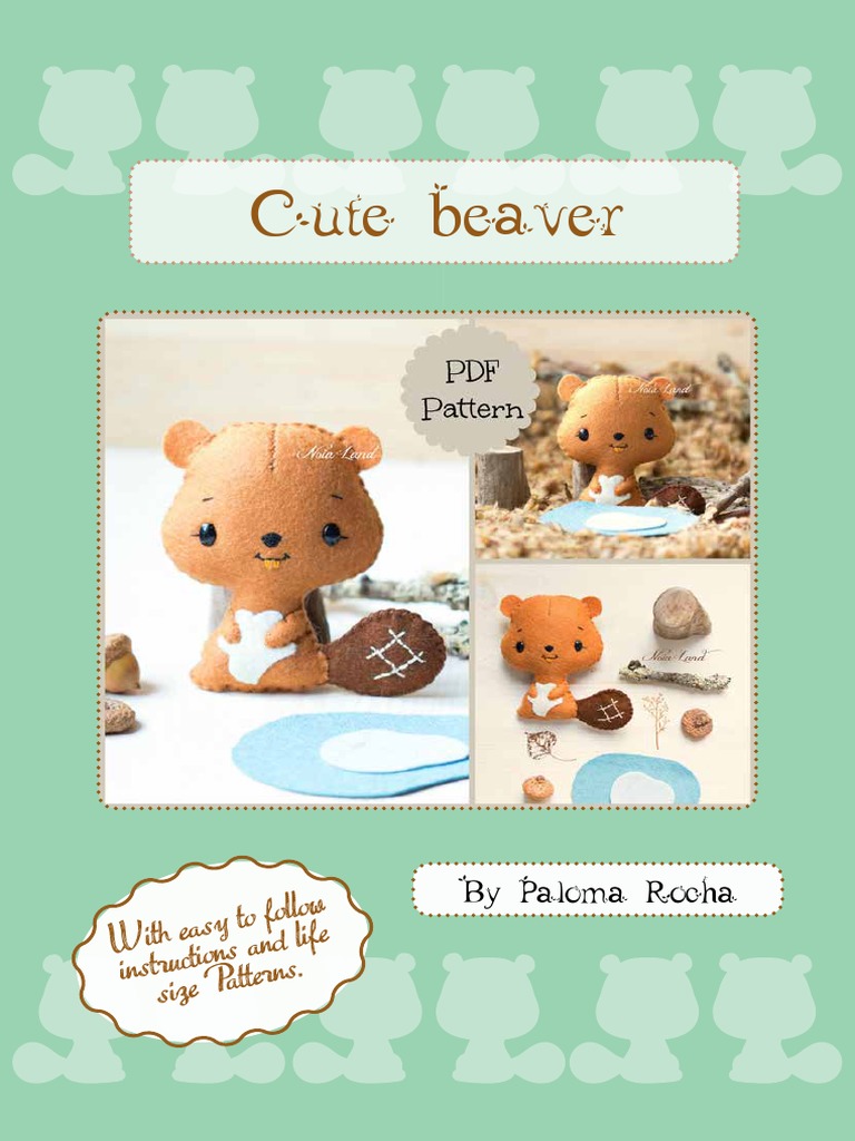 Cute Beaver Pattern | PDF | Embroidery | Sewing