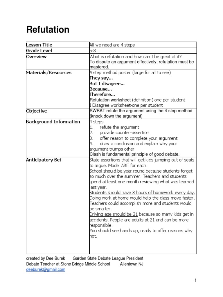 Mastering 4-Step Refutation Skills | PDF | Argument | Behavior Modification