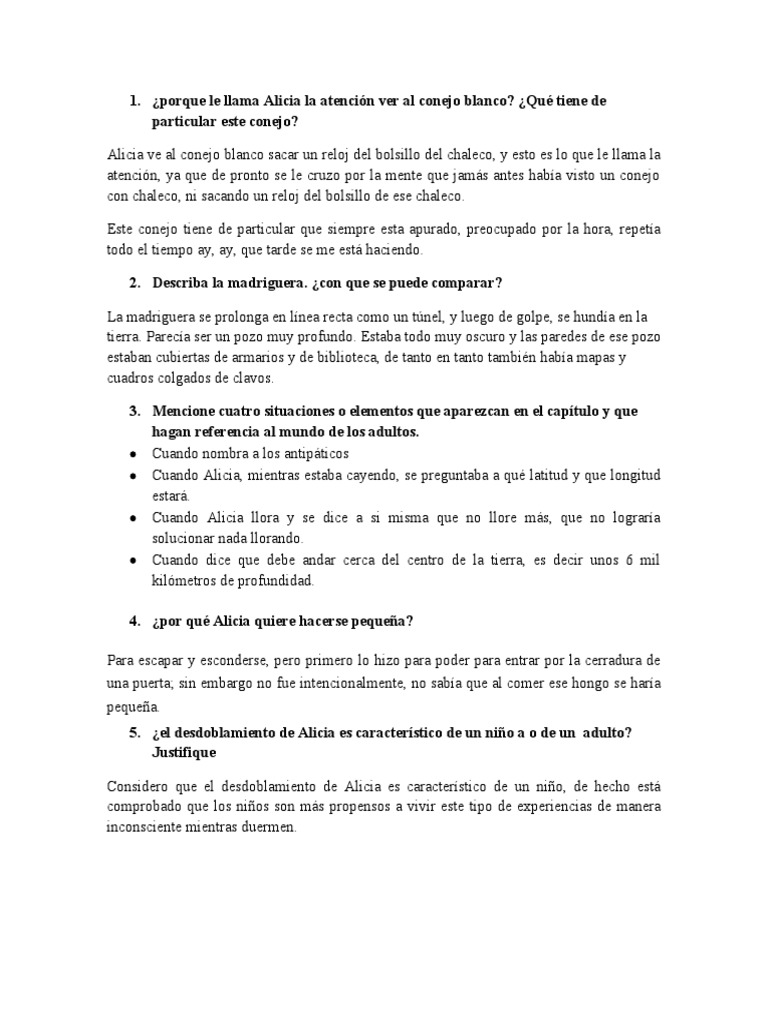 Alicia en El Pais de Las Maravillas | PDF | Las aventuras de Alicia en ...