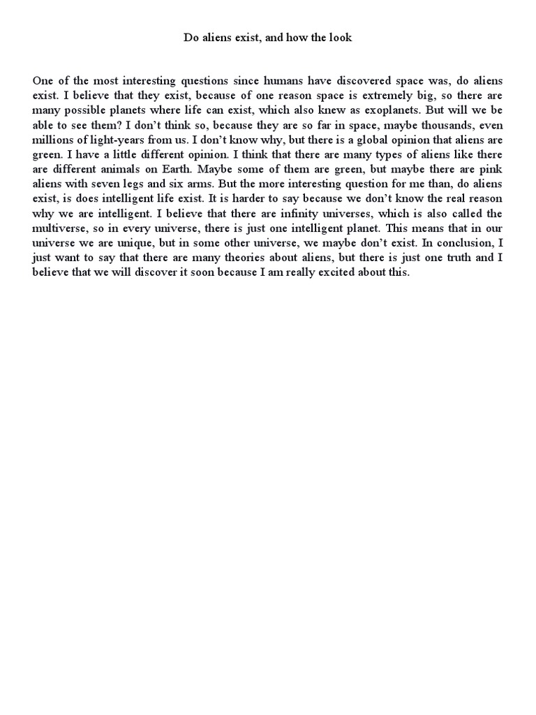 Do Aliens Exist, and How The Look | PDF | Social Science | Philosophy