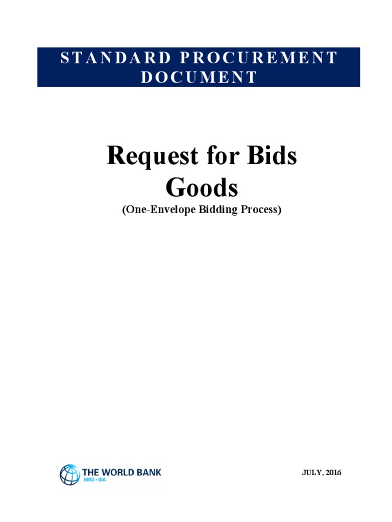 Request For Bids Goods: Standard Procurement Document | PDF ...